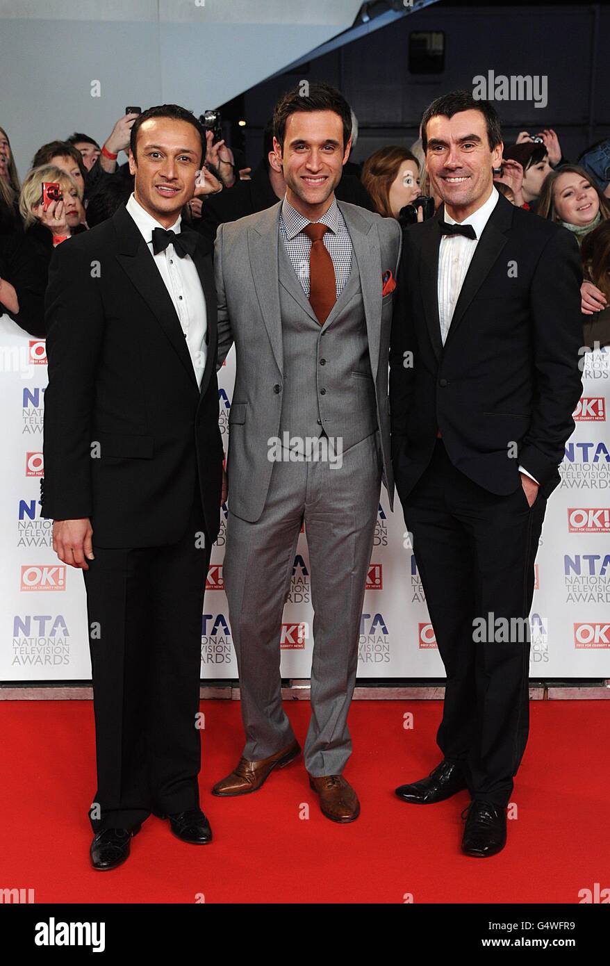 Chris Bisson, Rik Makarem and Jeff Hordley during the 2012 NTA Awards ...