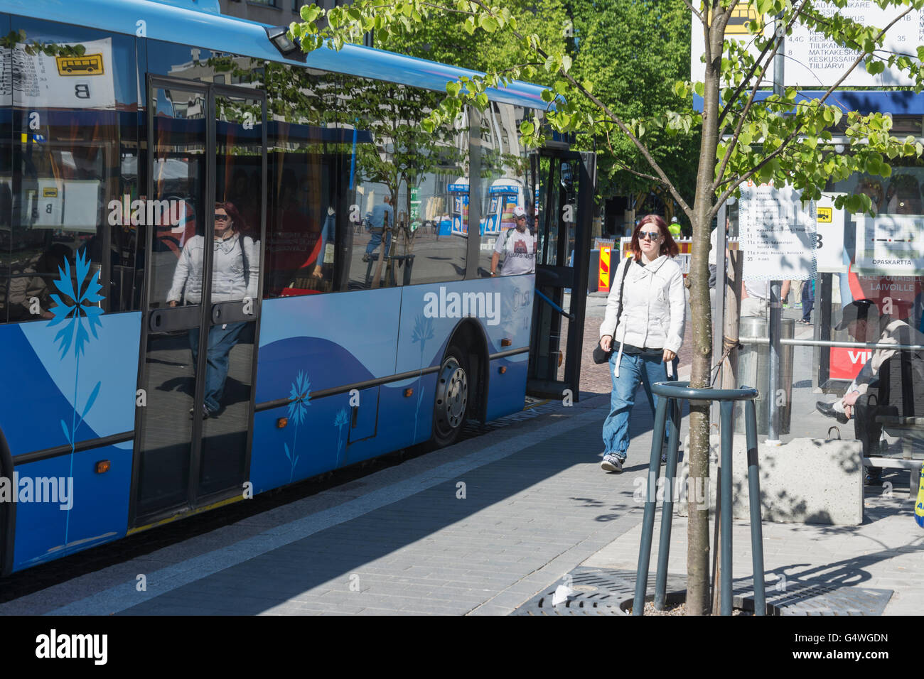 At Bus Stop by Market Square in Lahti Finland Stock Photo - Alamy