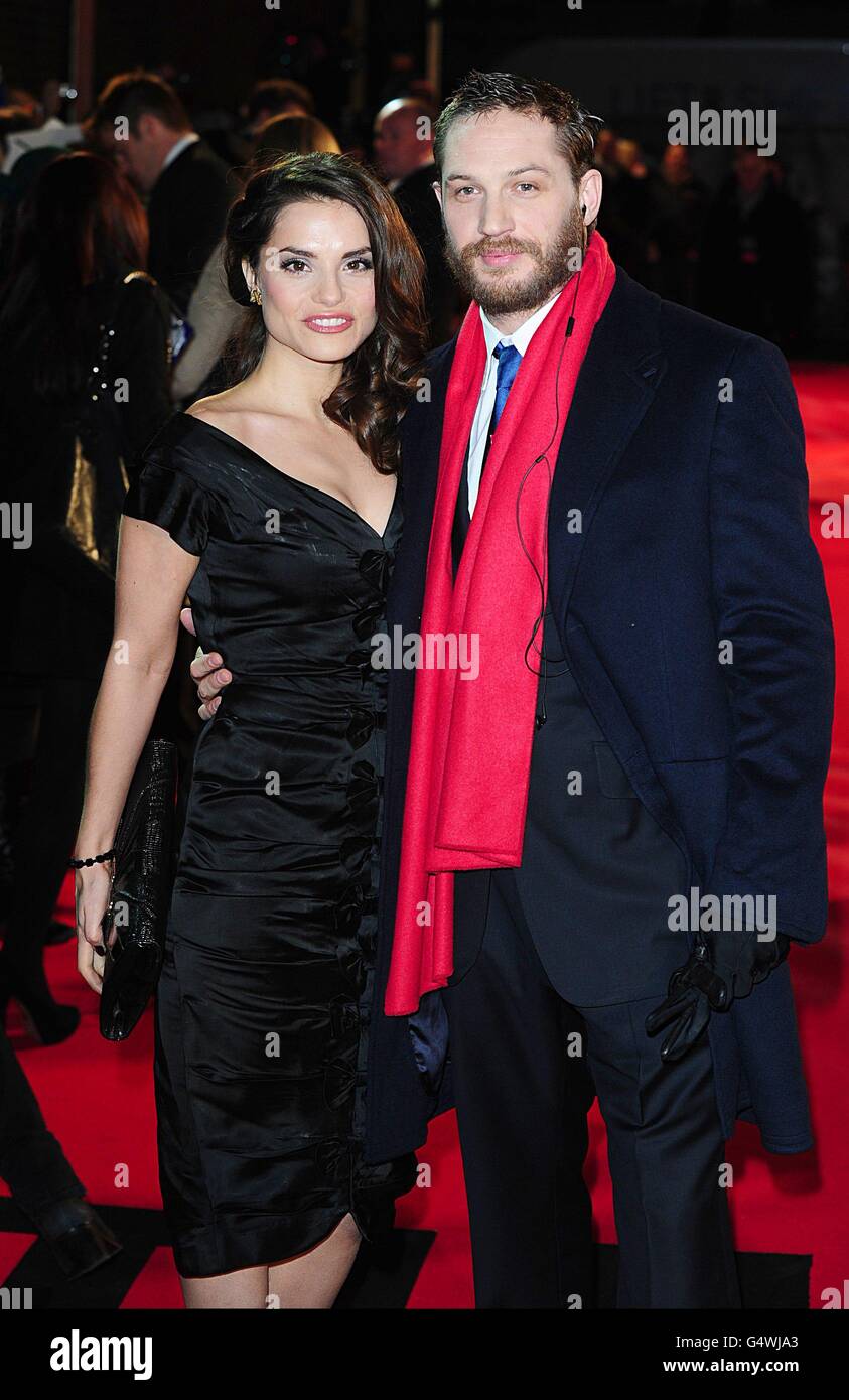 Tom Hardy and girlfriend Charlotte Riley arriving for the premiere of ...