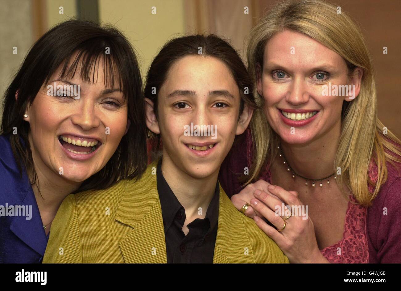 Simon Cooper, 17, from Oakwood, London, with Lorraine Kelly (L) and ...