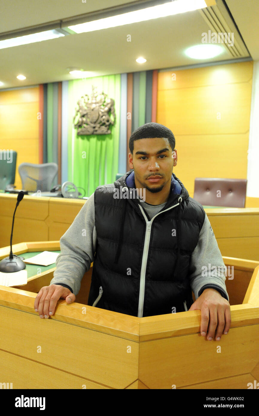Former gang member Jermaine Lawlor attends the "call-in" at Wood Green ...