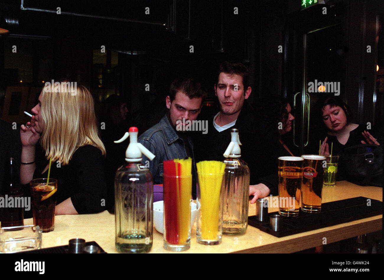 Fluid bar customers Stock Photo - Alamy