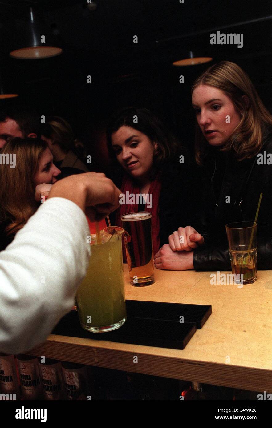 Bar drinking lager beer alcohol pub young people london scene hi-res ...