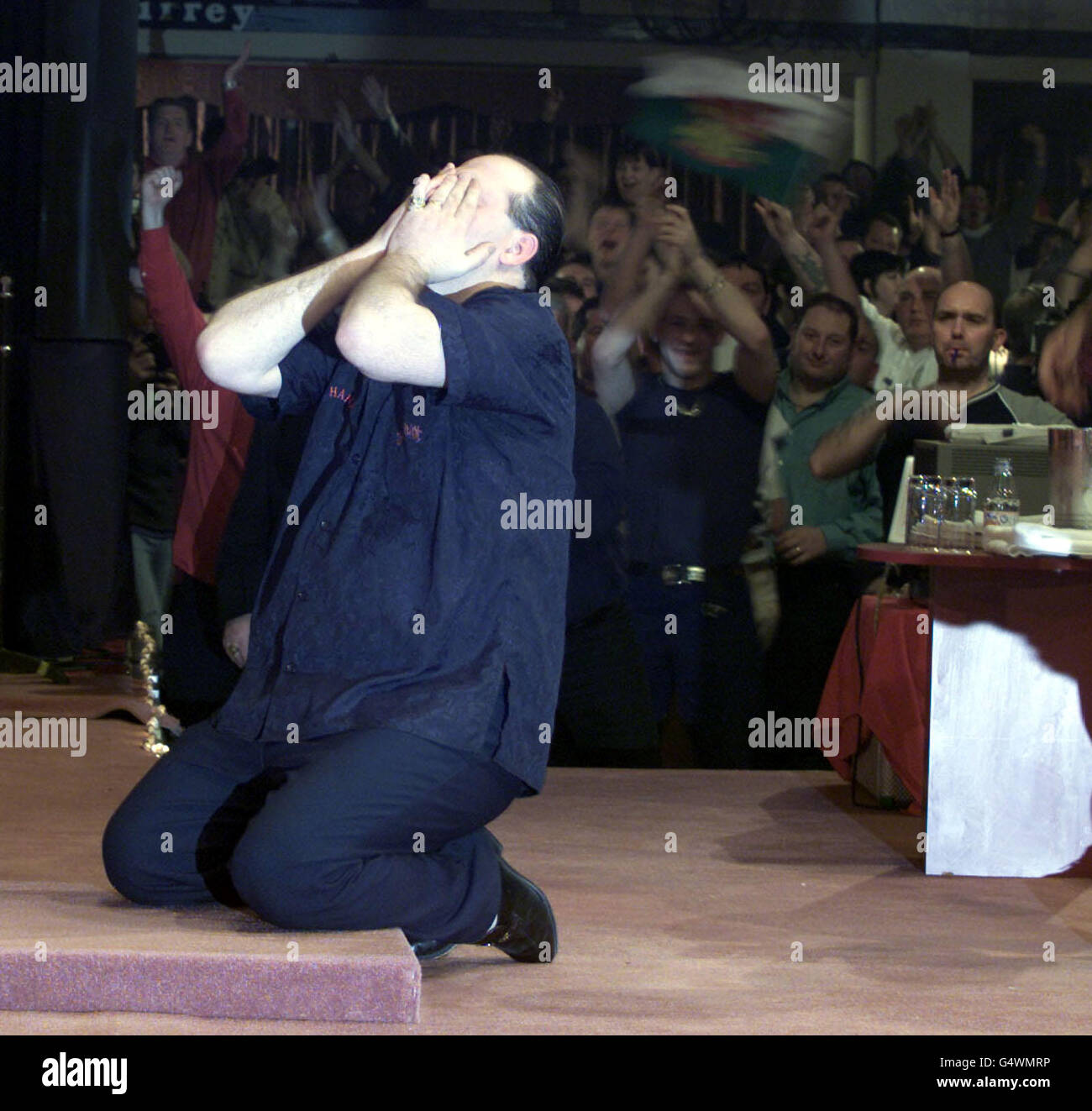 Ted hankey falls knees in joy crowd erupts hi-res stock photography and ...