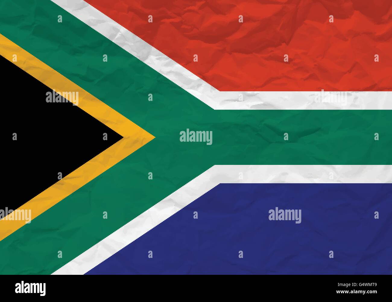 South Africa flag crumpled paper textured background. Vector ...