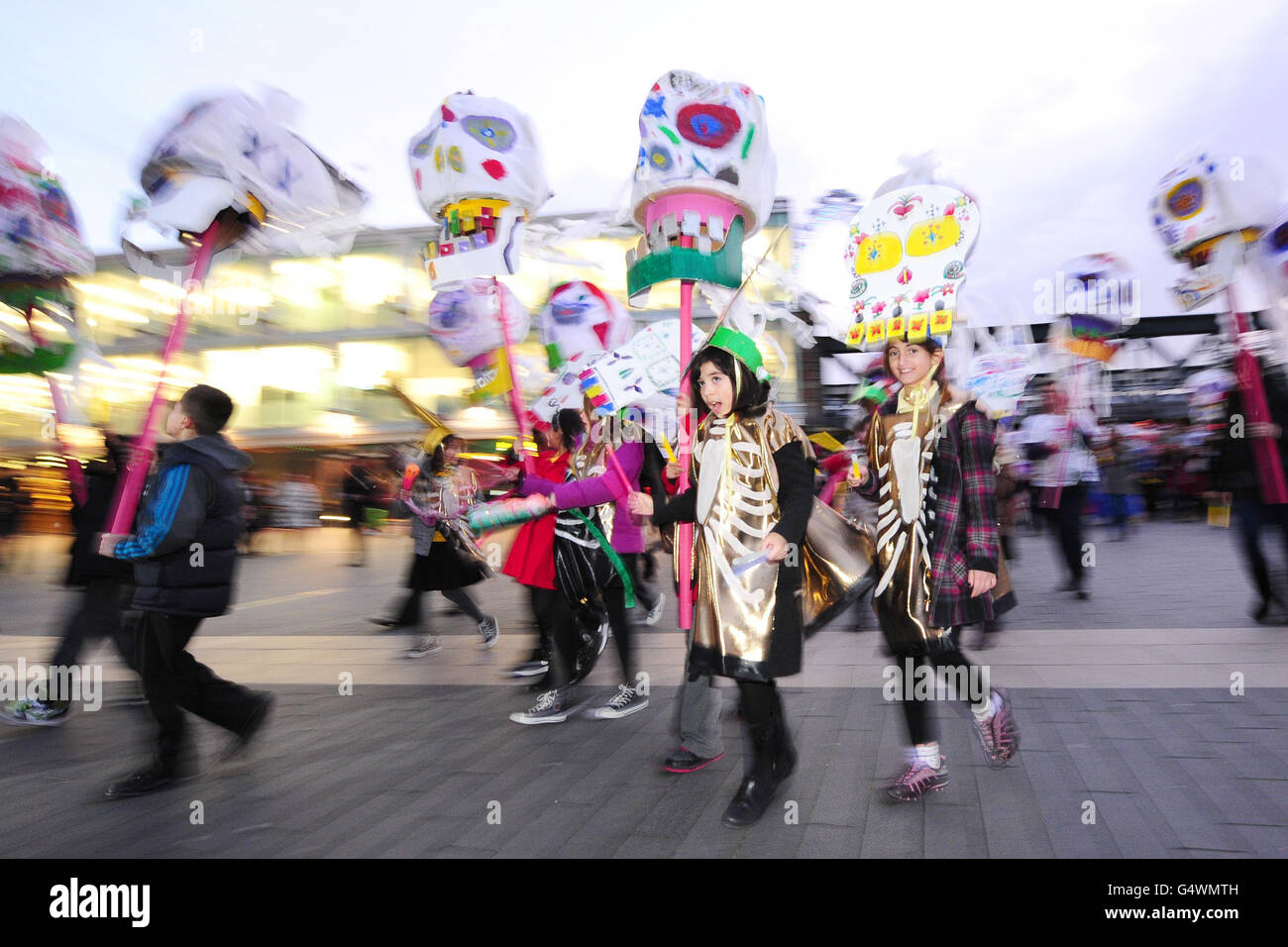 Kids co join funeral parade around the royal festival hall hi-res stock ...