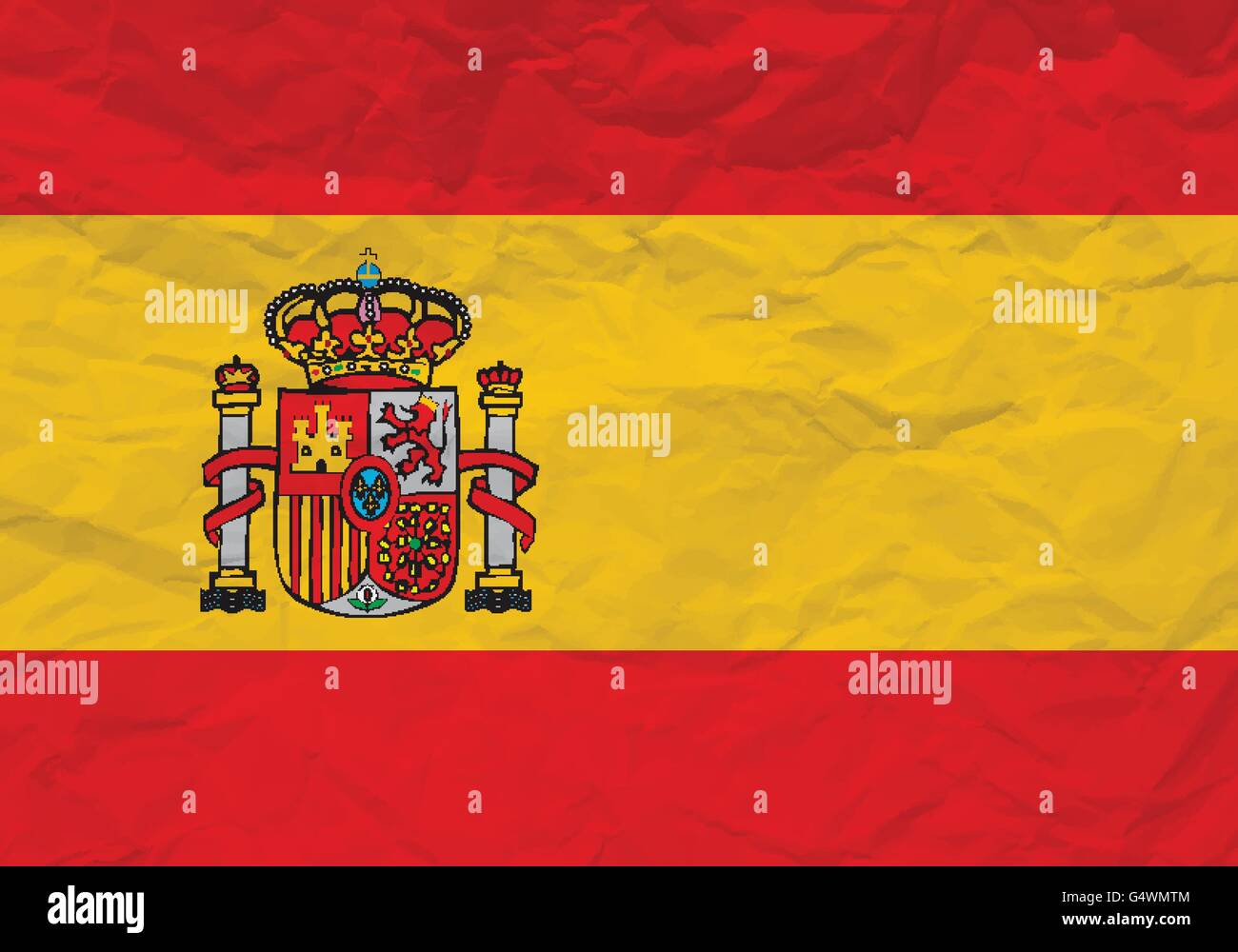 Spain flag crumpled paper textured background. Vector illustration ...