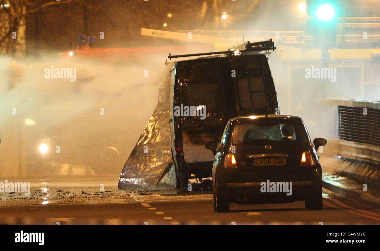 Press van fire hi-res stock photography and images - Alamy