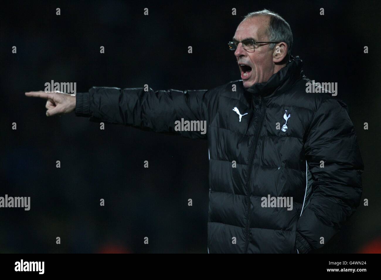 Tottenham Hotspur first team coach gestures to the players from the ...