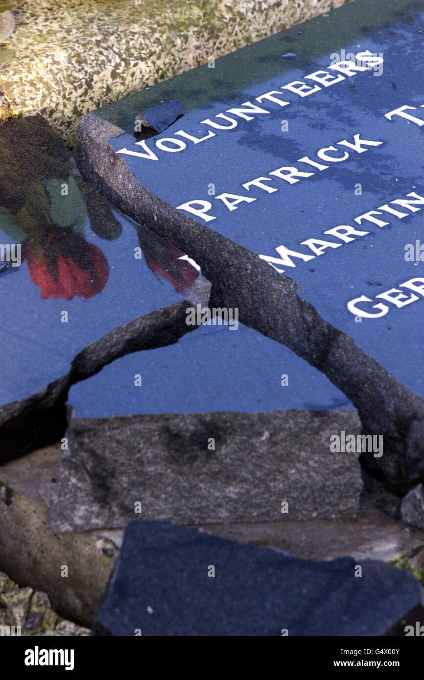 One of the many headstones of dead IRA men that were vandalised in the ...