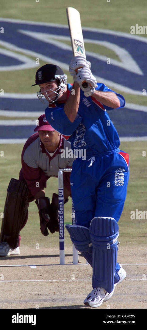 Cricket Hick 4 runs Stock Photo - Alamy