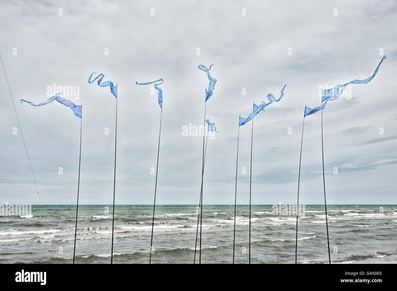 Triangular shape waving flags Stock Photo - Alamy