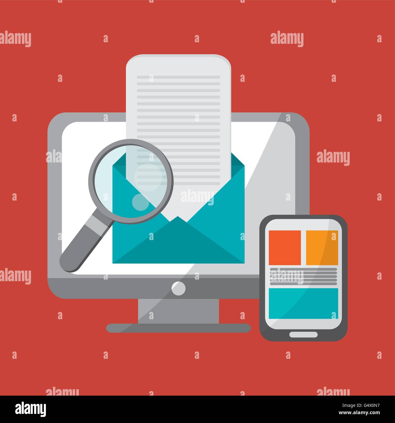 Communication design. email icon. Flat illustration Stock Vector Image ...