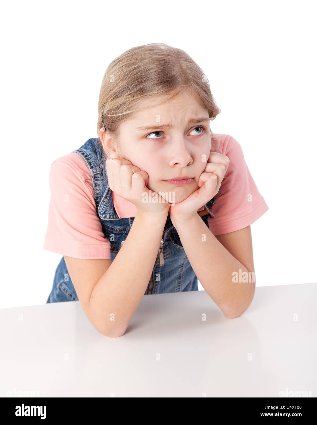 portrait of a young bored girl Stock Photo - Alamy