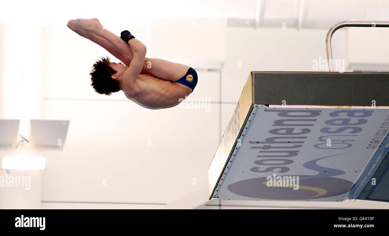 Ross Haslam jumps in the Mens 10m Platform during the British Gas ...