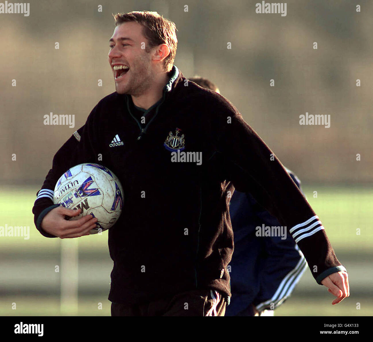 Newcastle United's Duncan Ferguson during training at Chester-Le Street ...
