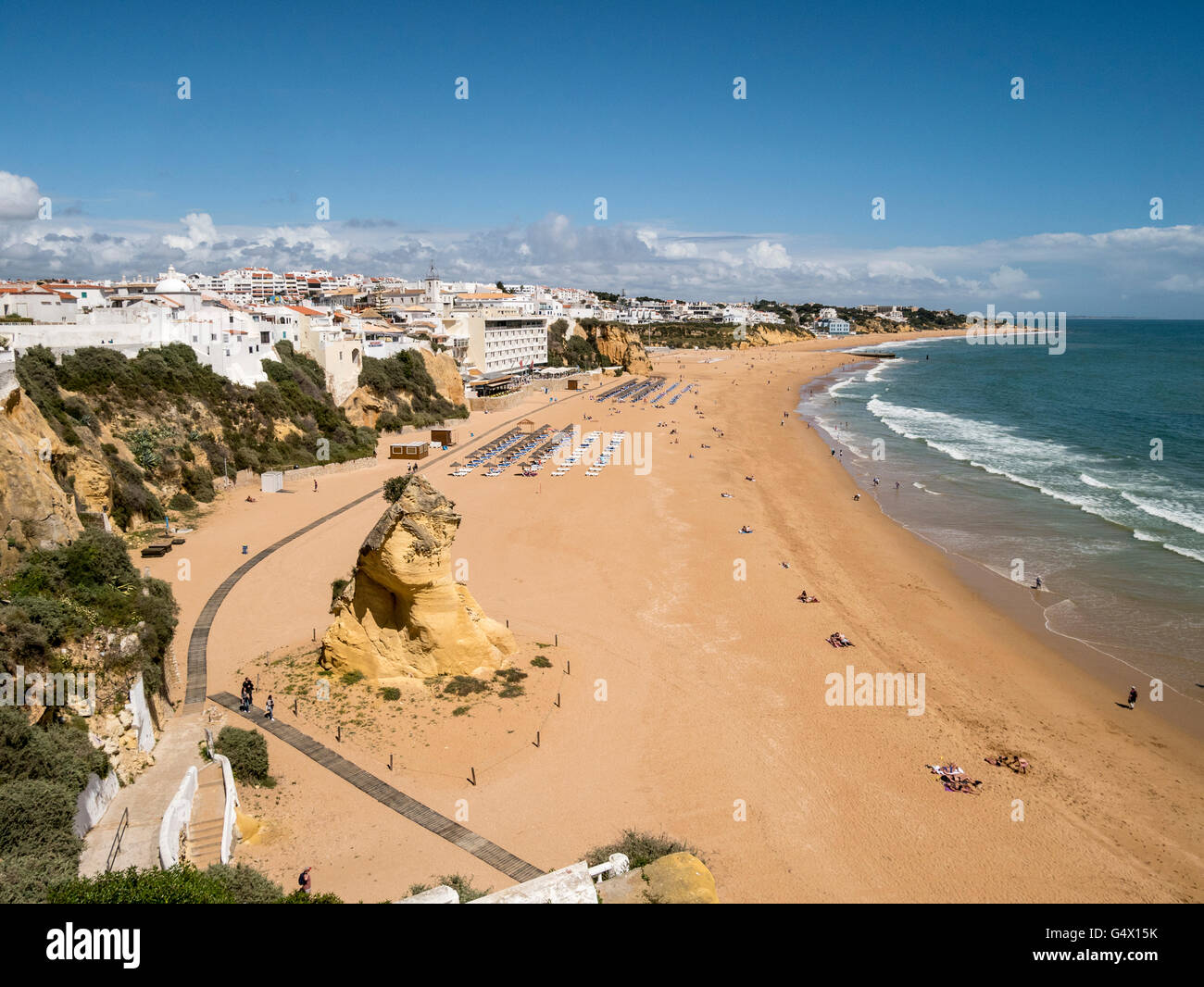 Albufeira beach Portugal looking East Stock Photo - Alamy