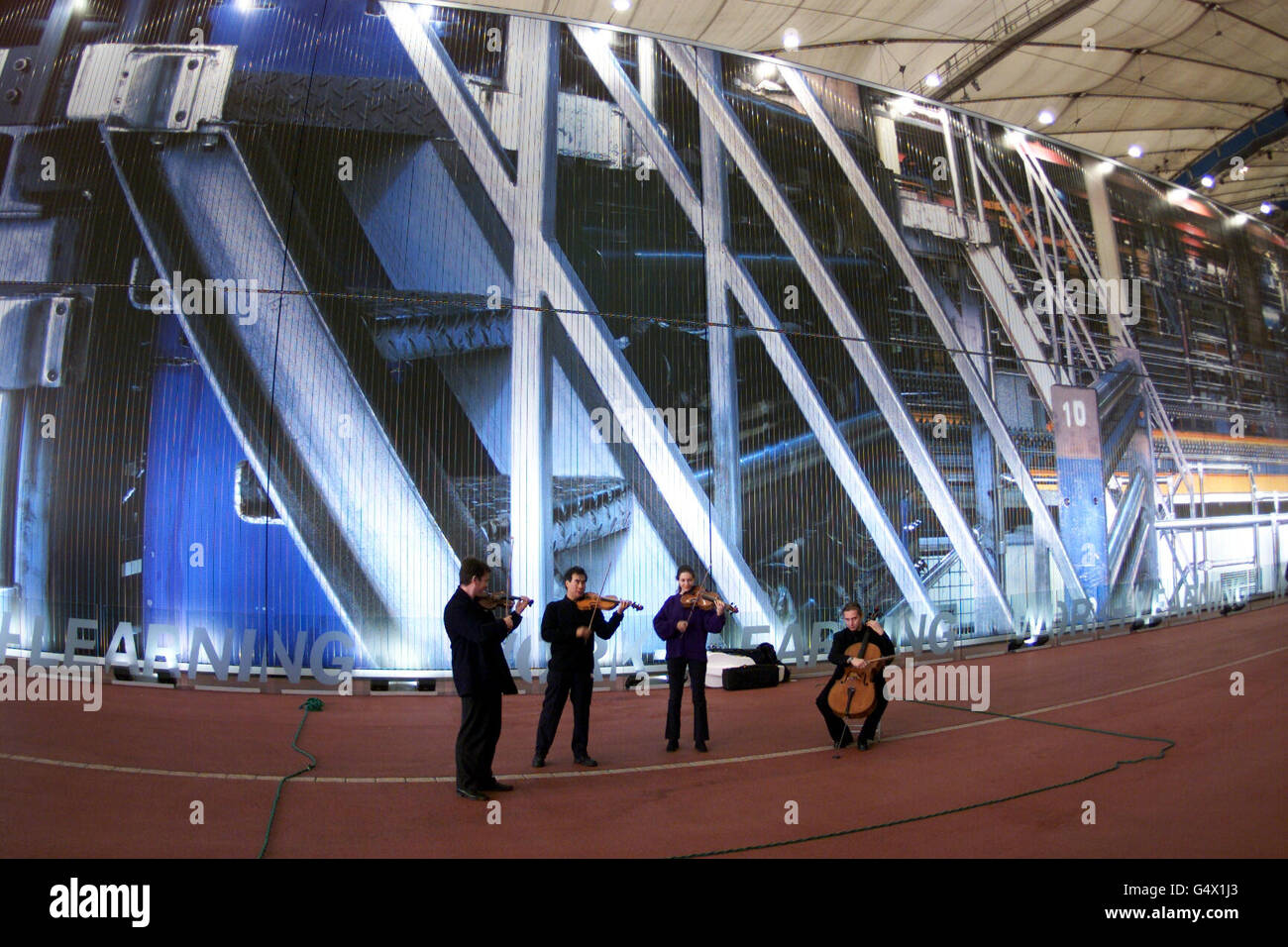 Musicians performing inside the millennium dome tourist attraction in ...