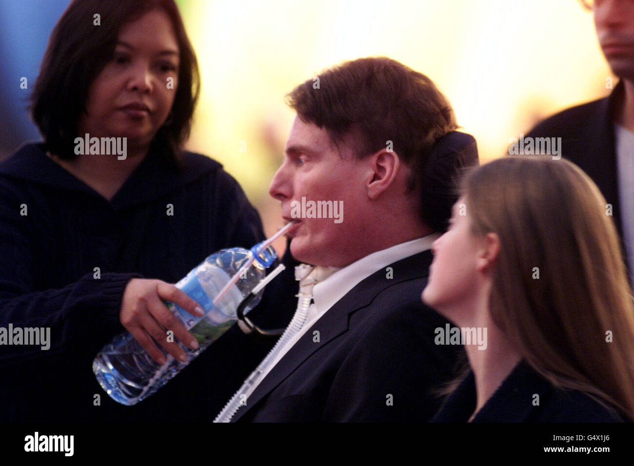 Actor christopher reeve with his daughter alexandra r hi-res stock ...