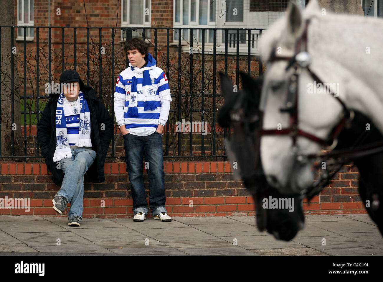 Police and fans outside loftus road hi-res stock photography and images ...