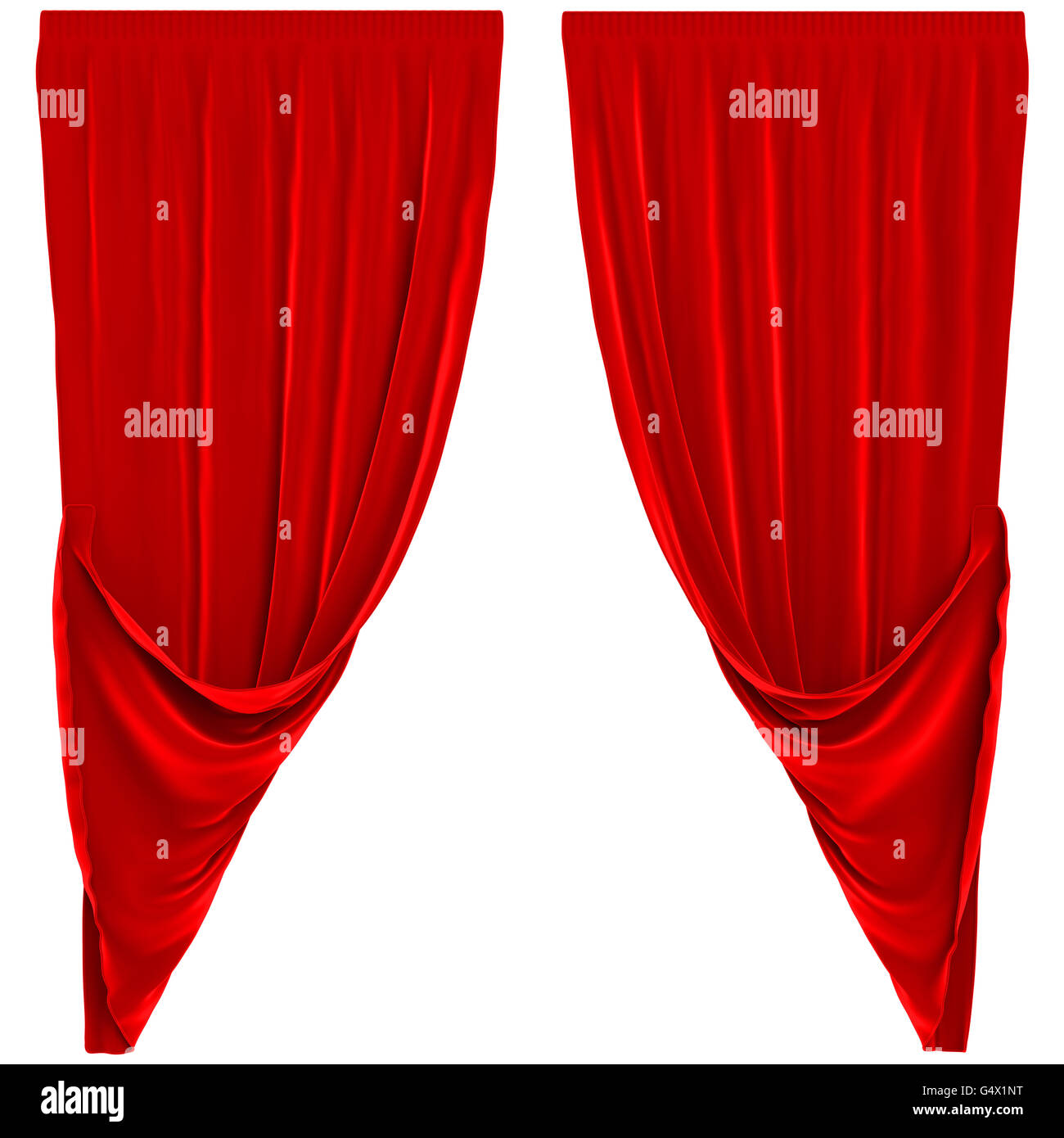 Red velvet curtains Cut Out Stock Images & Pictures - Alamy