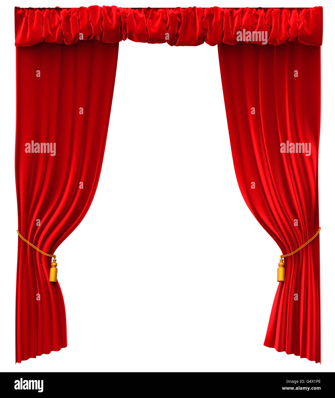 Red Curtains Isolated Stock Photo - Alamy