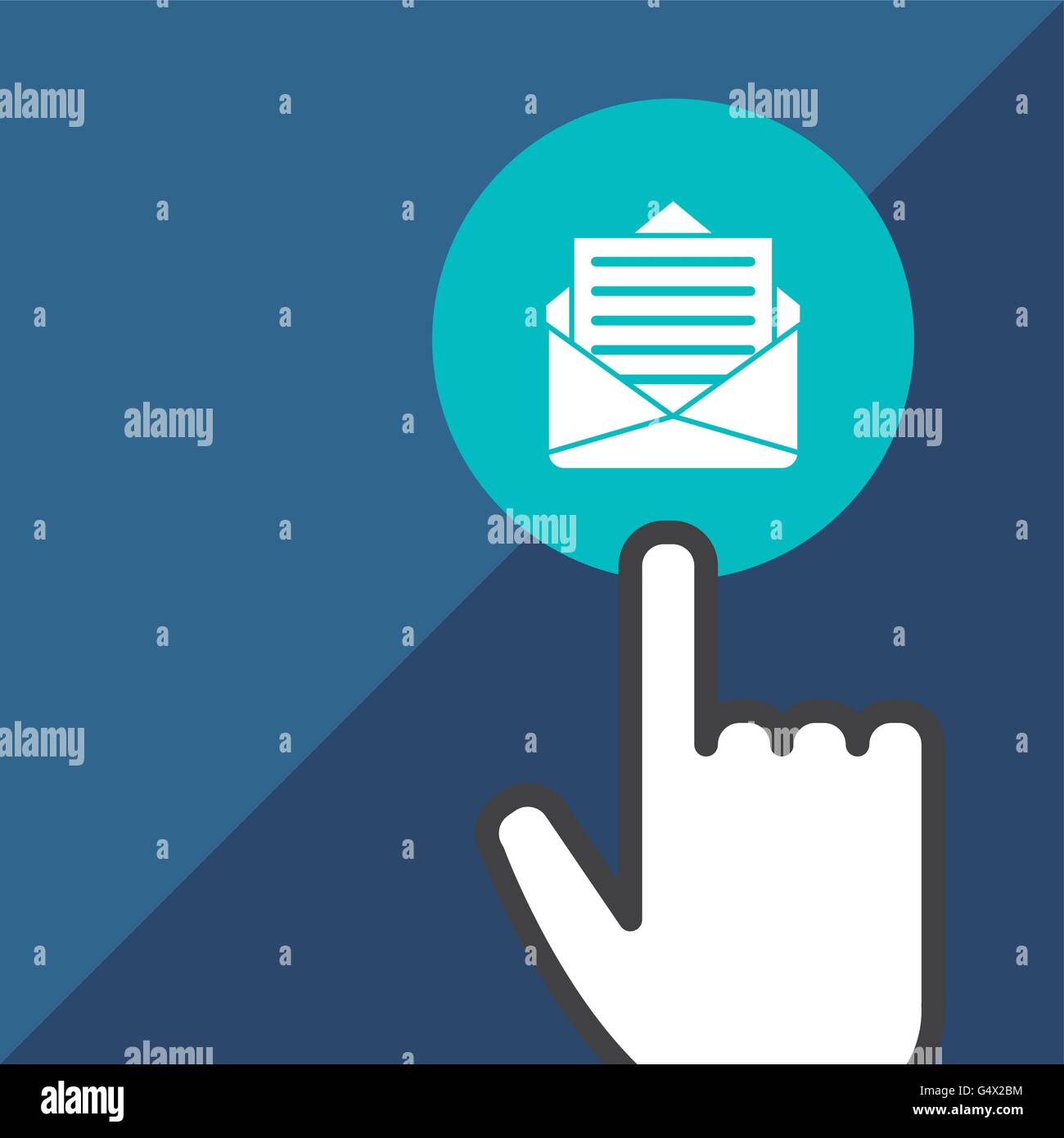 Cursor hand envelope email Stock Vector Images - Alamy