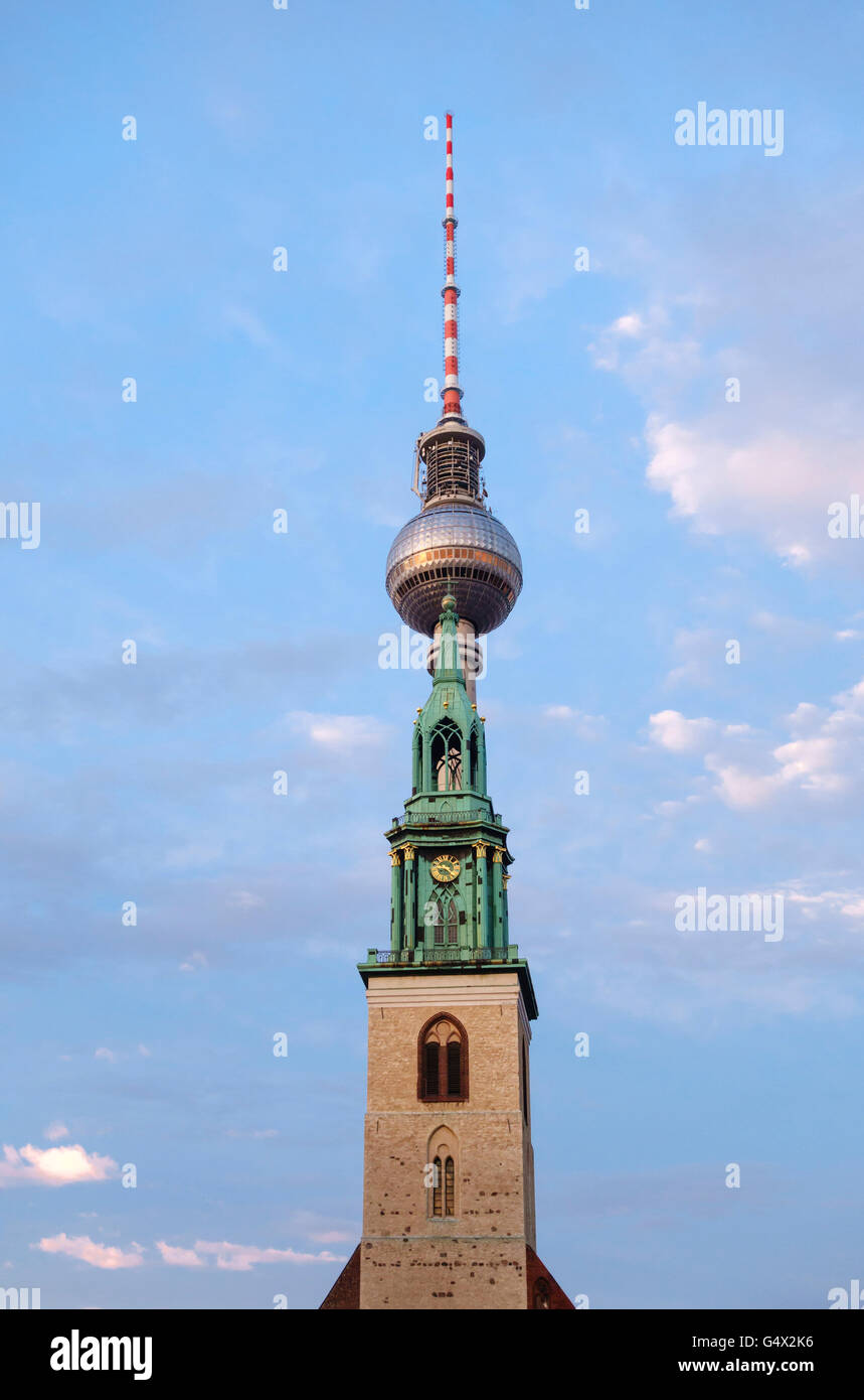Berlin, Germany. The 368m Fernsehturm (Berlin TV Tower) built in 1969 ...