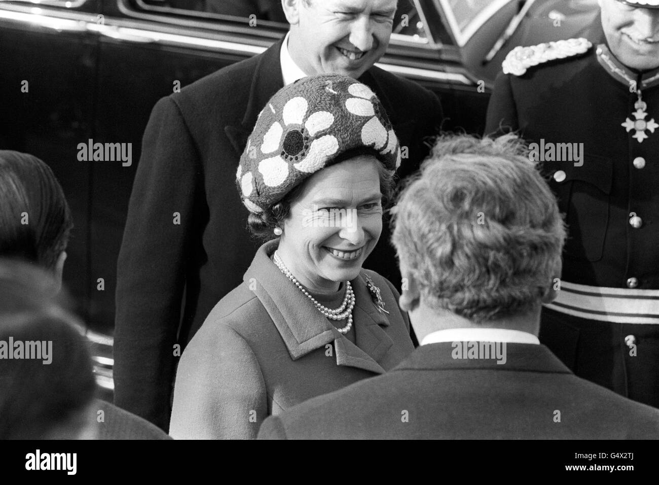 Queen Elizabeth II on her inaugural visit to Scammonden Reservoir in ...