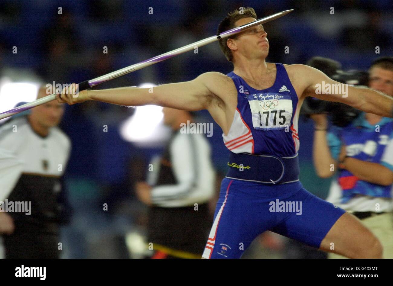 Olympics GB Backley Javelin. Great Britain's Steve Backley in action on ...
