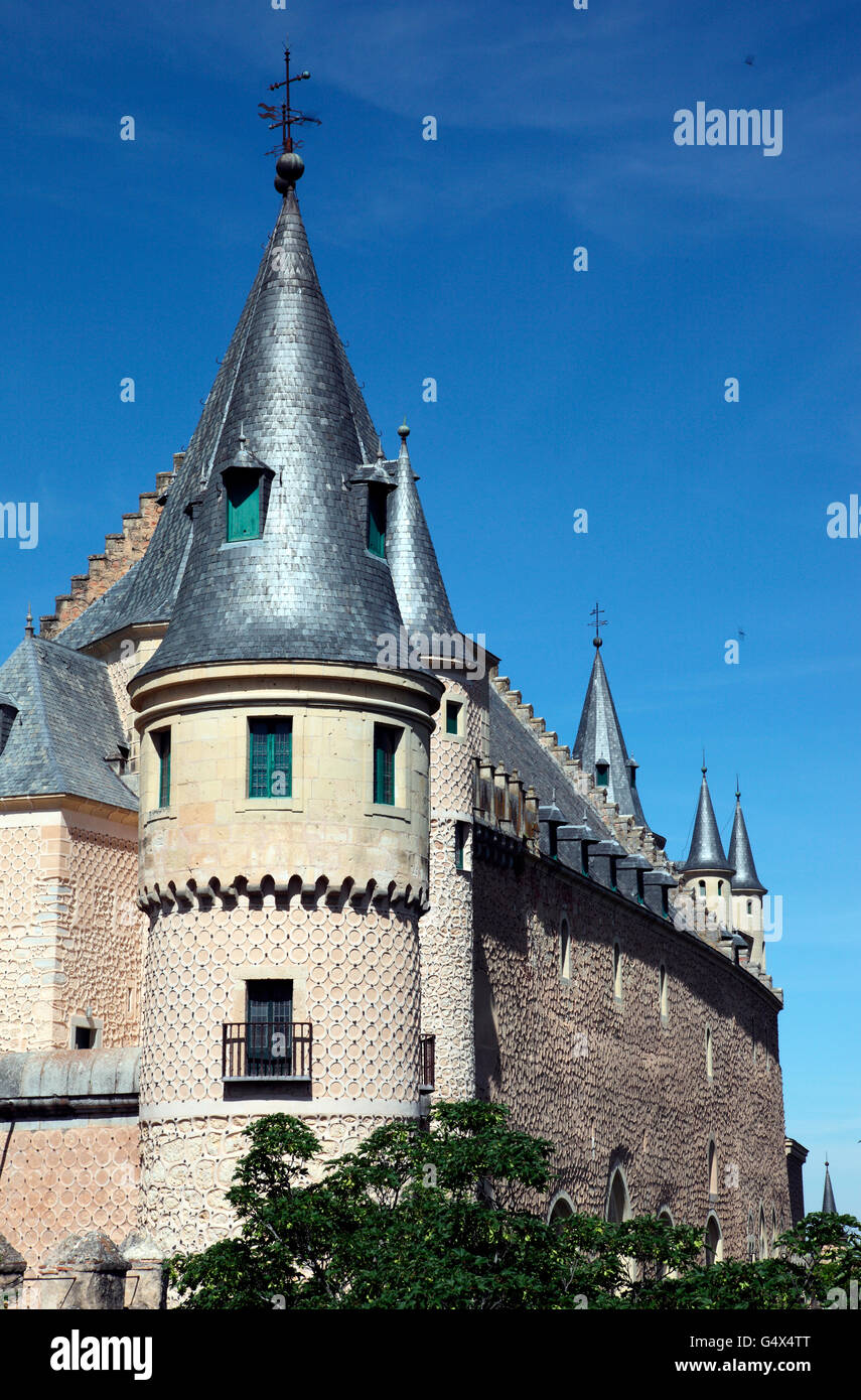 The turrets of the Alcazar Castle, Segovia, Spain Stock Photo - Alamy