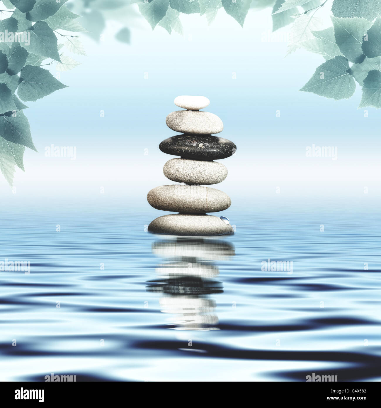 Pebble stone stack, oriental health care concept Stock Photo - Alamy