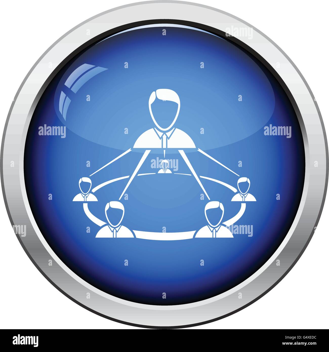 Business team icon. Glossy button design. Vector illustration Stock ...