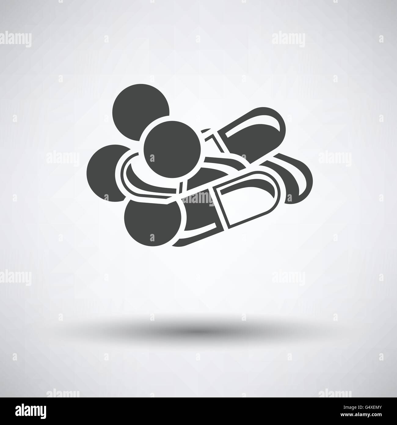 Pill and tabs icon on gray background, round shadow. Vector illustration Stock Vector Image ...