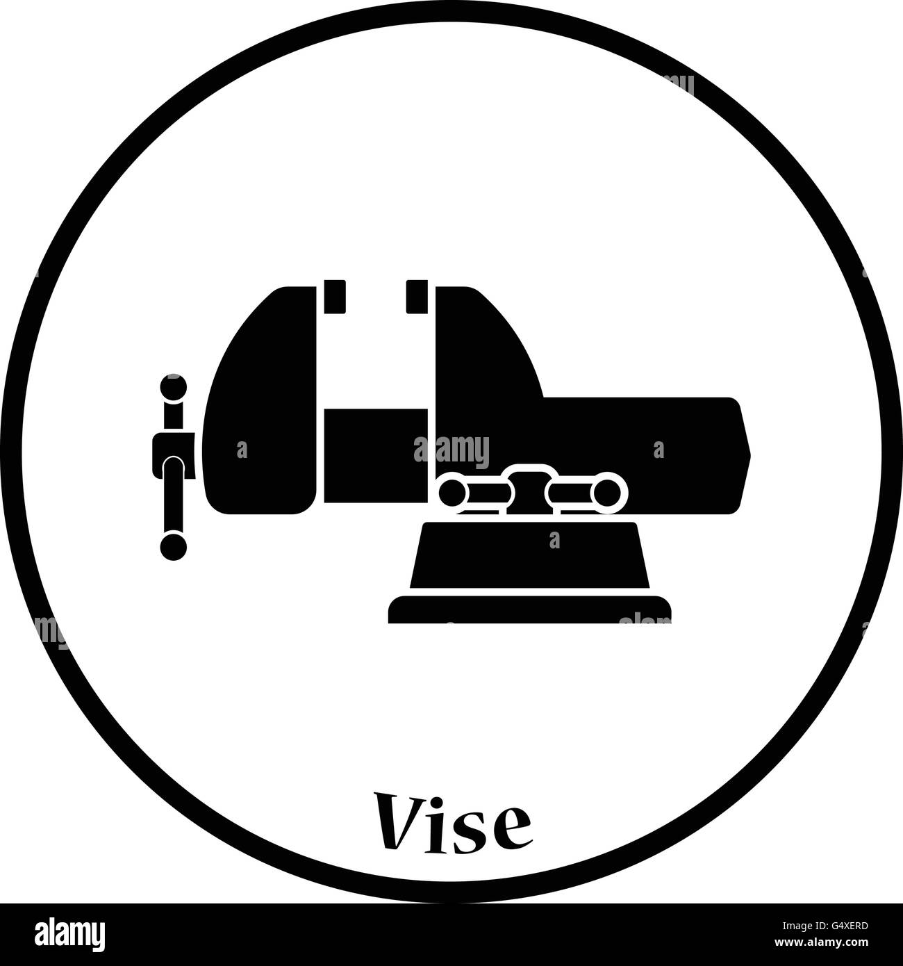 Icon of vise. Thin circle design. Vector illustration Stock Vector ...