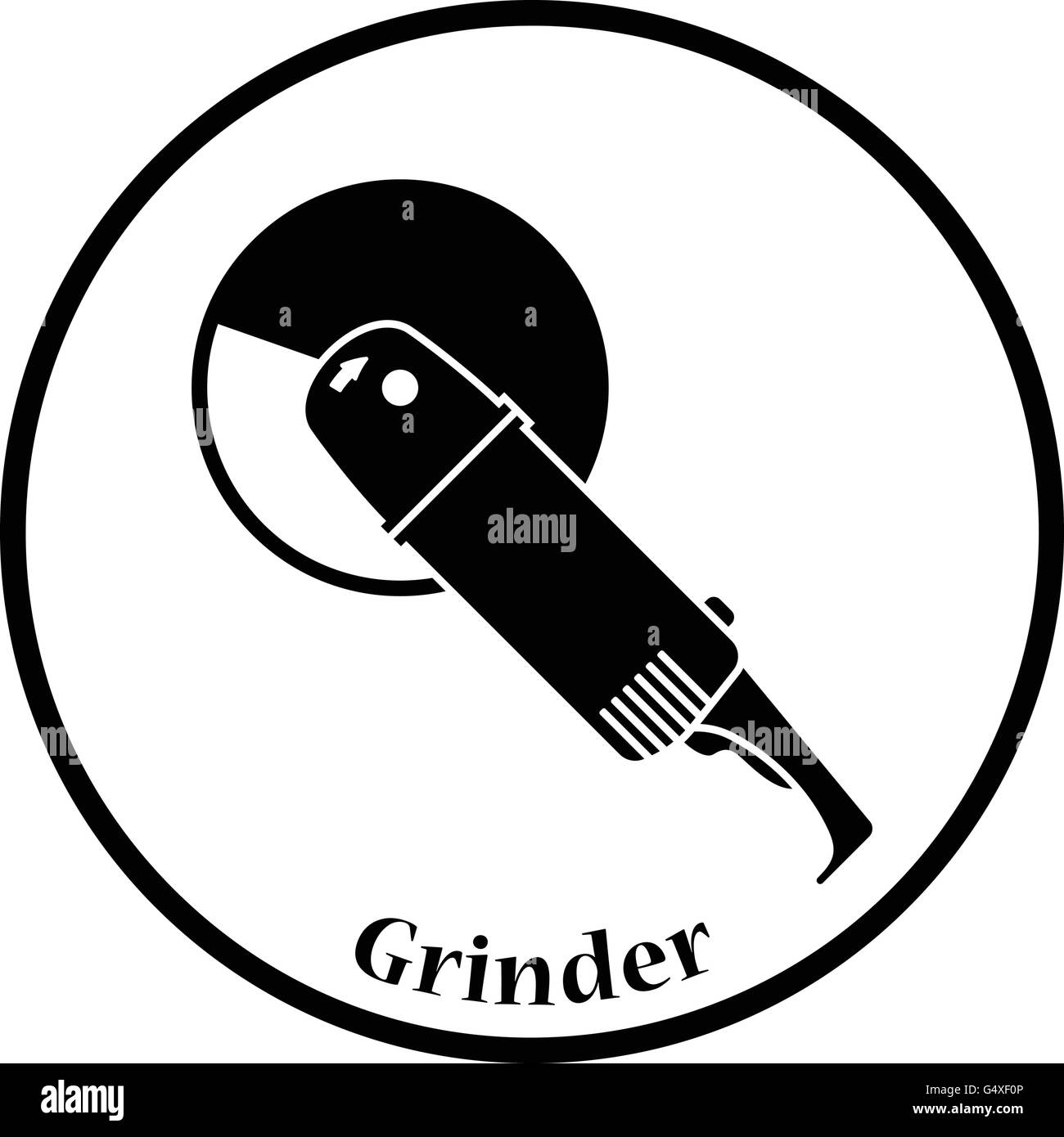 Icon of grinder. Thin circle design. Vector illustration Stock Vector ...