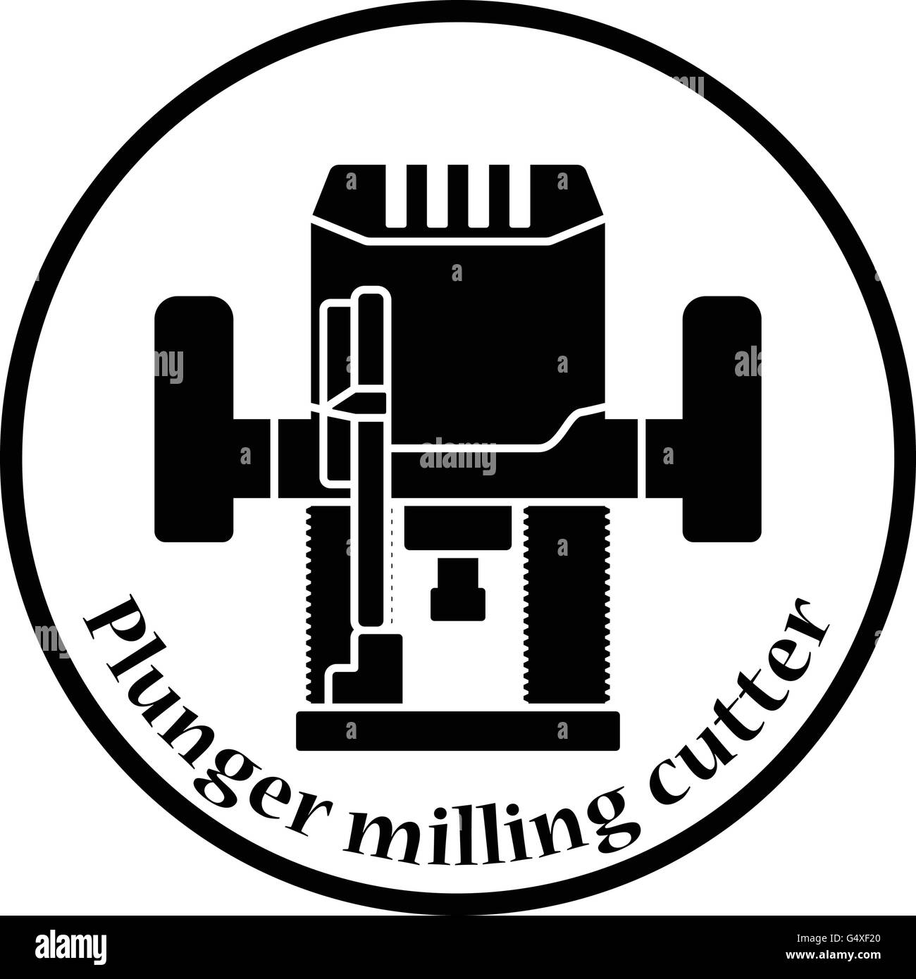 Icon of plunger milling cutter. Thin circle design. Vector illustration ...
