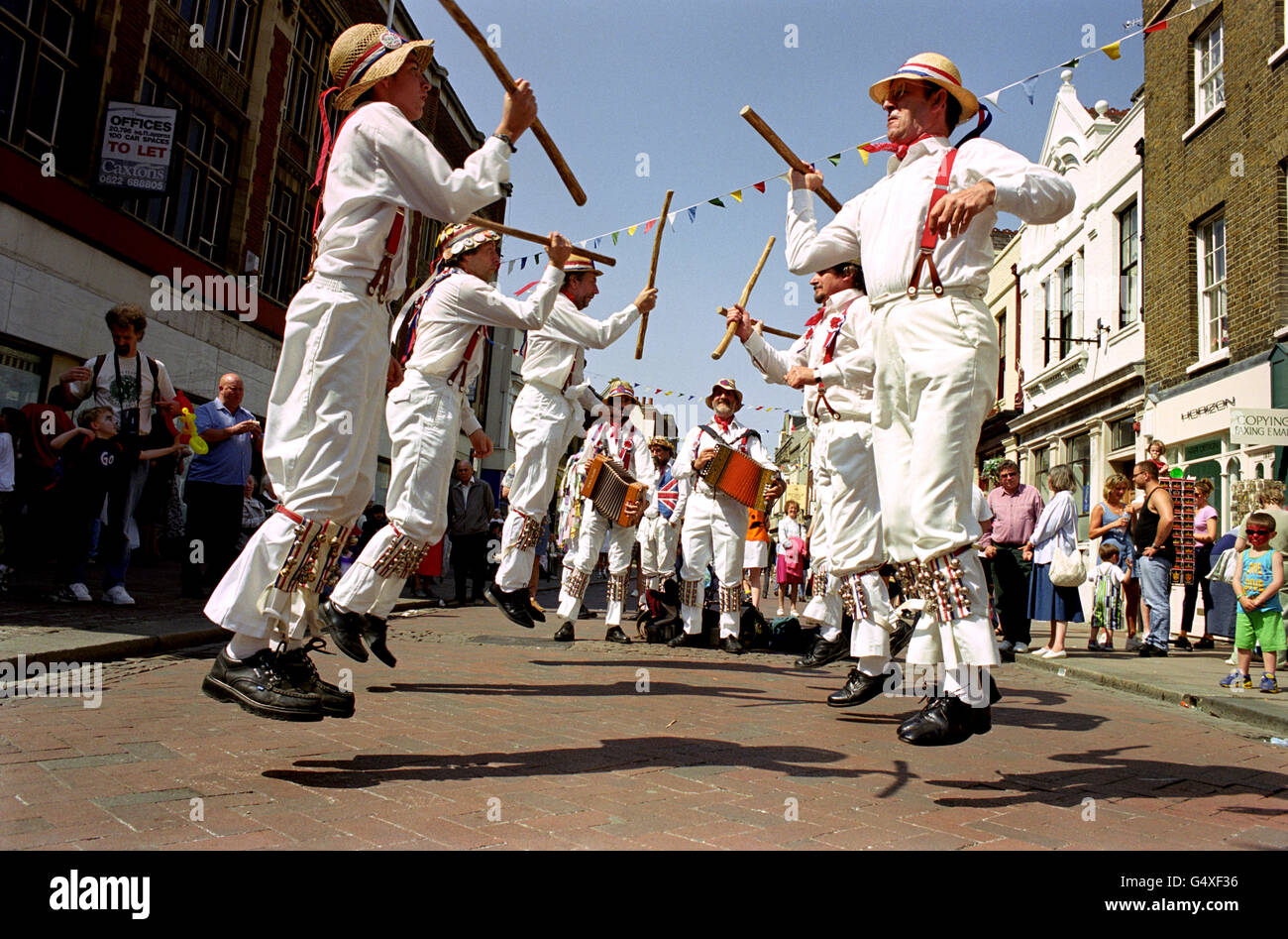 Customs and Traditions - May Day Morris Dancers - Rochester Stock Photo ...