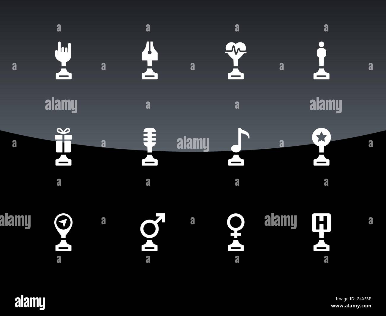 Prize icons on black background Stock Vector Image & Art - Alamy