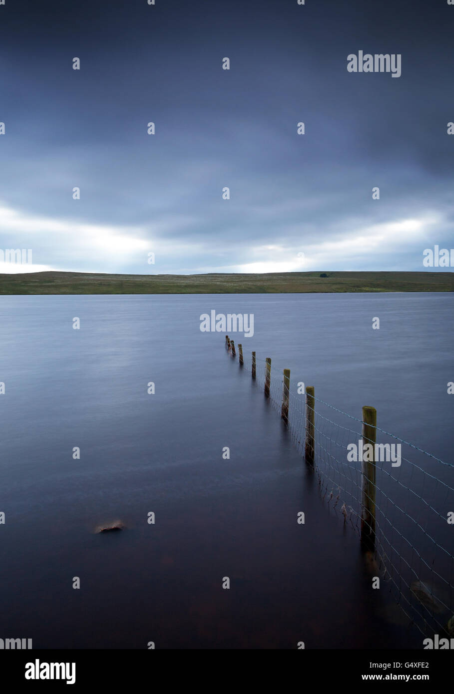 Photograph by © Jamie Callister. Sunset at the Llyn Aled, Denbigh Moors ...
