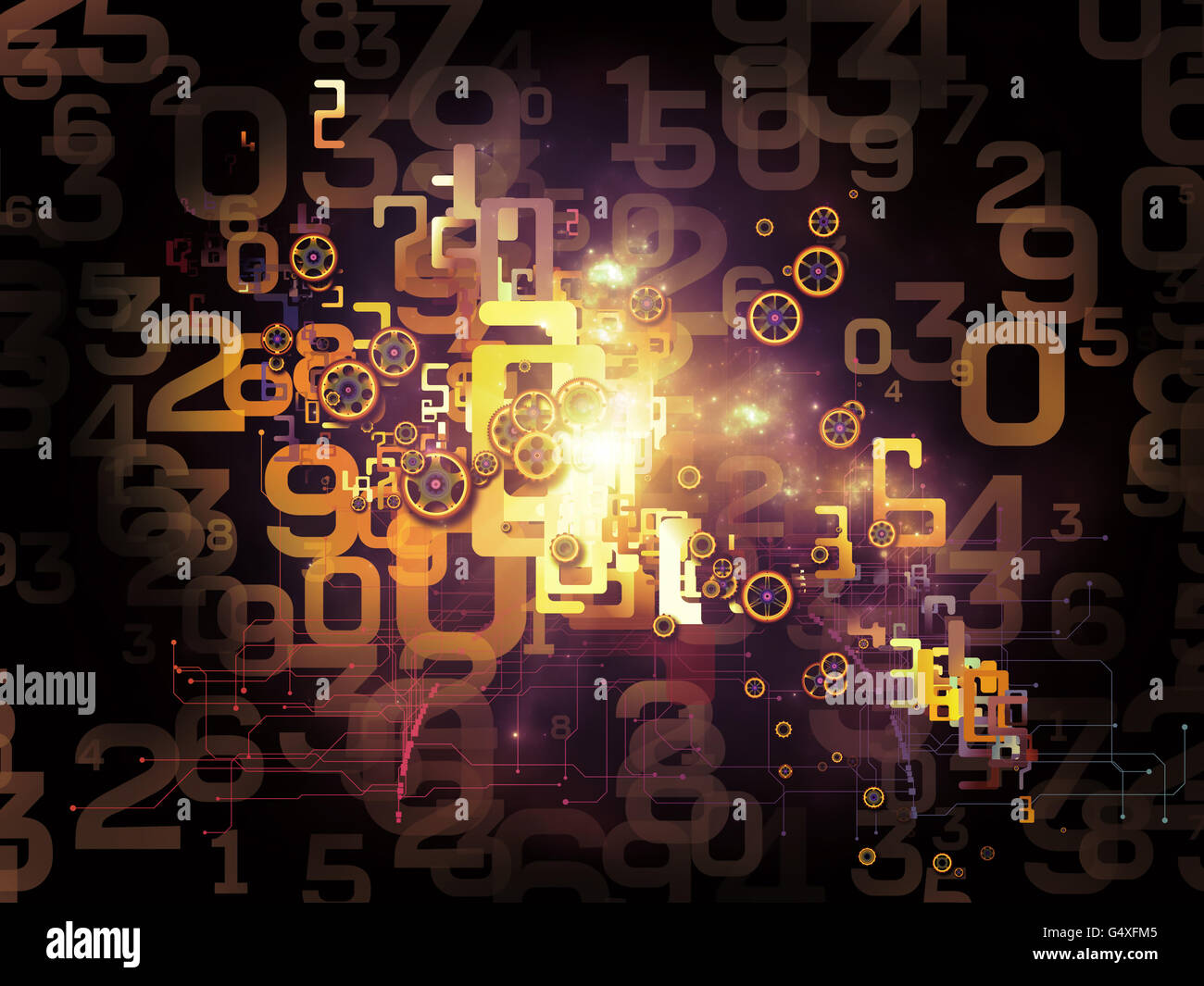 Digital Data series. Backdrop of numbers and design elements on the ...