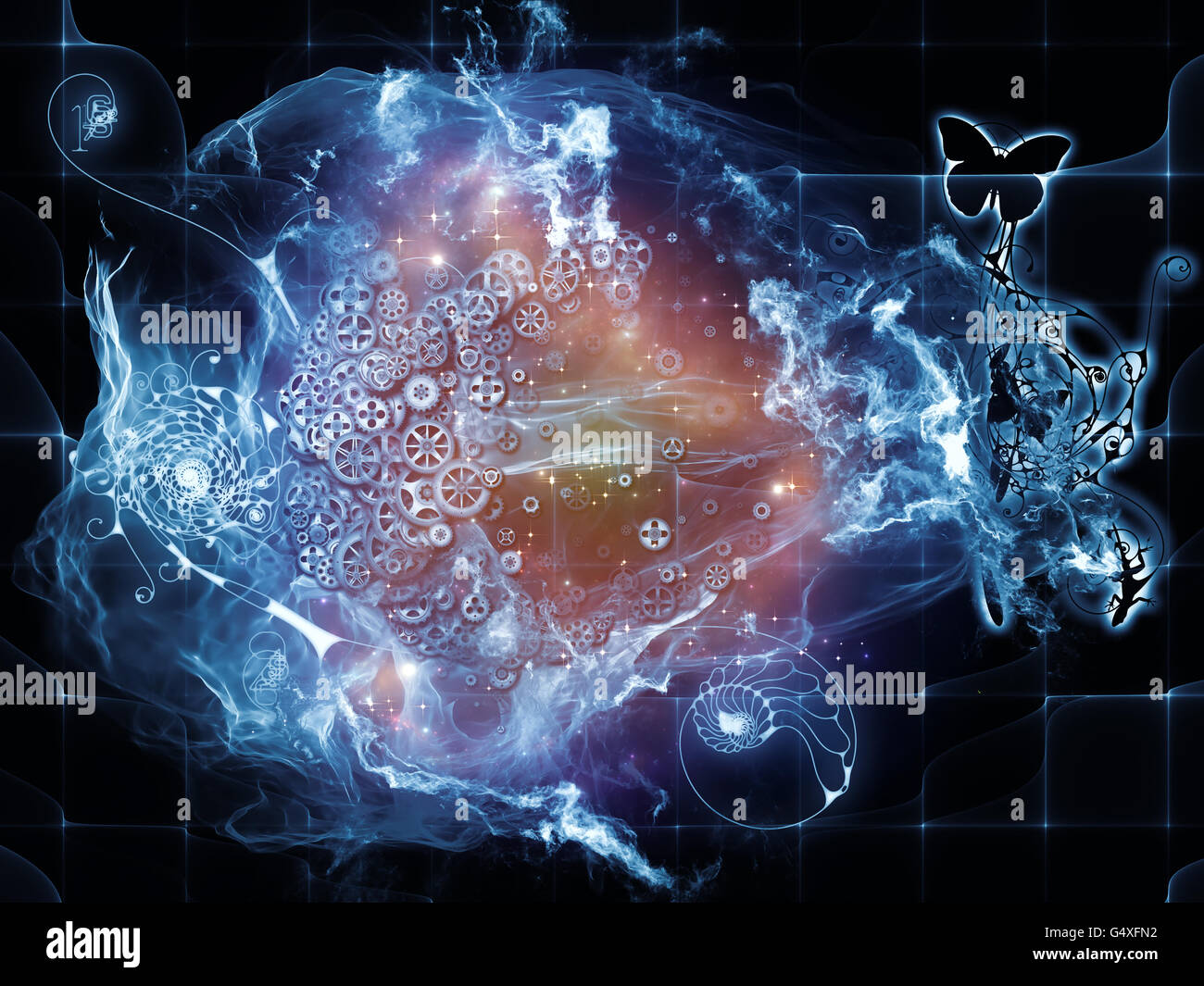 When Numbers Dream series. Abstract arrangement of fractals, natural ...