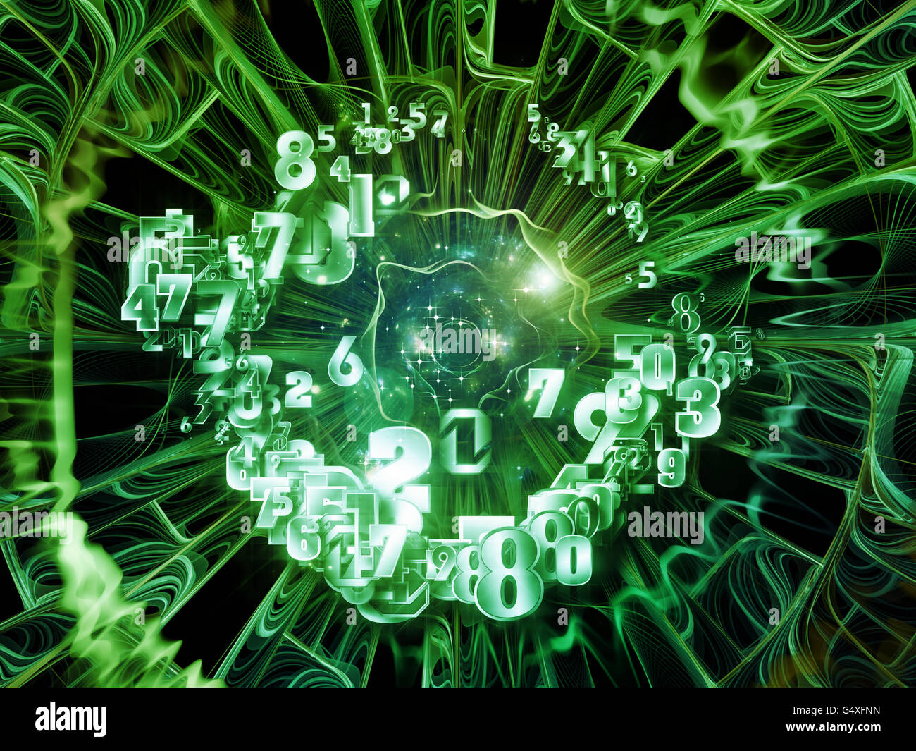 Into Infinity series. Backdrop composed of fractal patterns, curves and ...