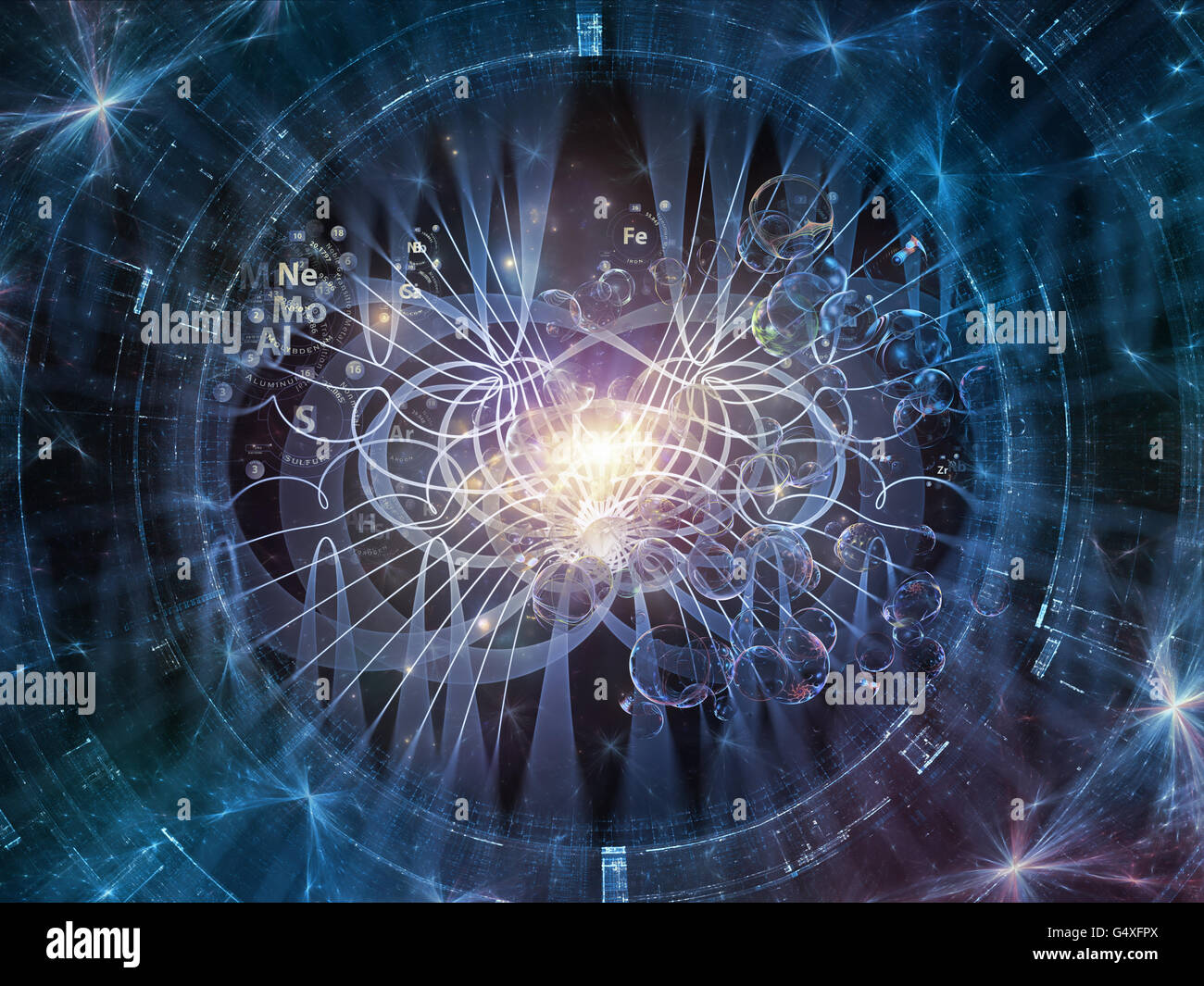 Insight Into Matter series. Design composed of conceptual atomic ...