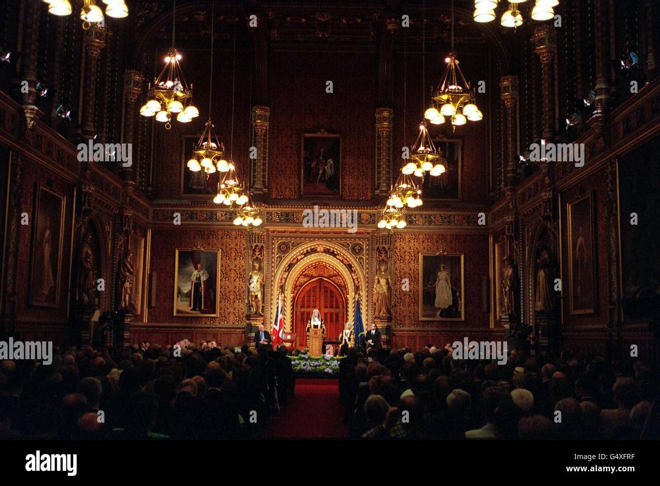 The Lord Chancellor, Lord Irvine,addresses a ceremony to commemorate ...
