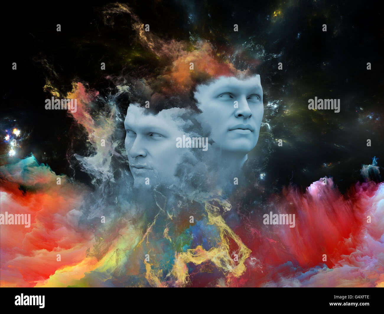 Will Universe Remember Me series. Abstract arrangement of human face ...