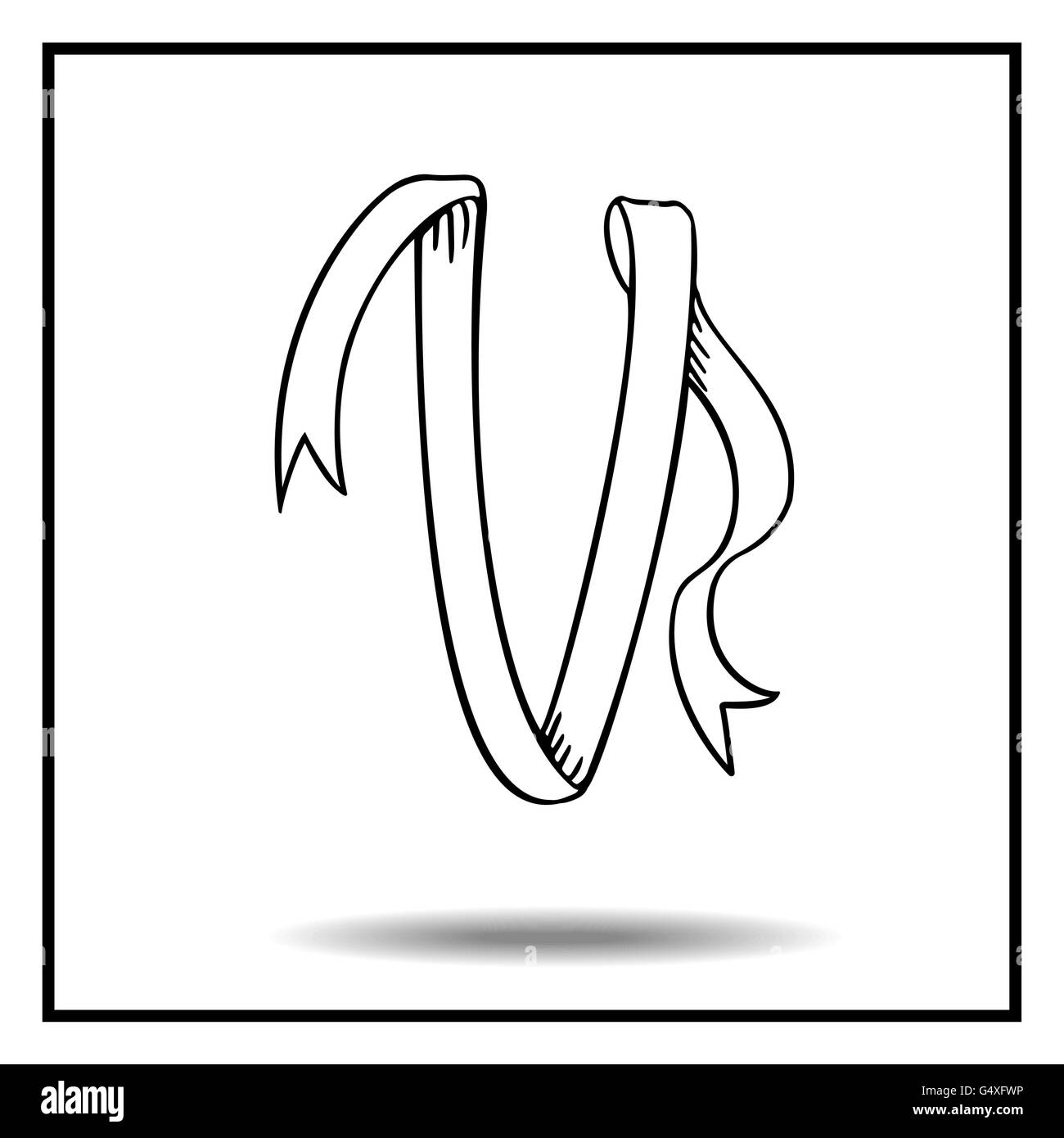 Ribbon sketch alphabet Stock Vector Image & Art - Alamy