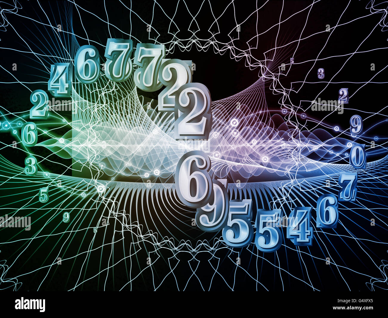 Digital Swirl series. Composition of digits and technological patterns ...
