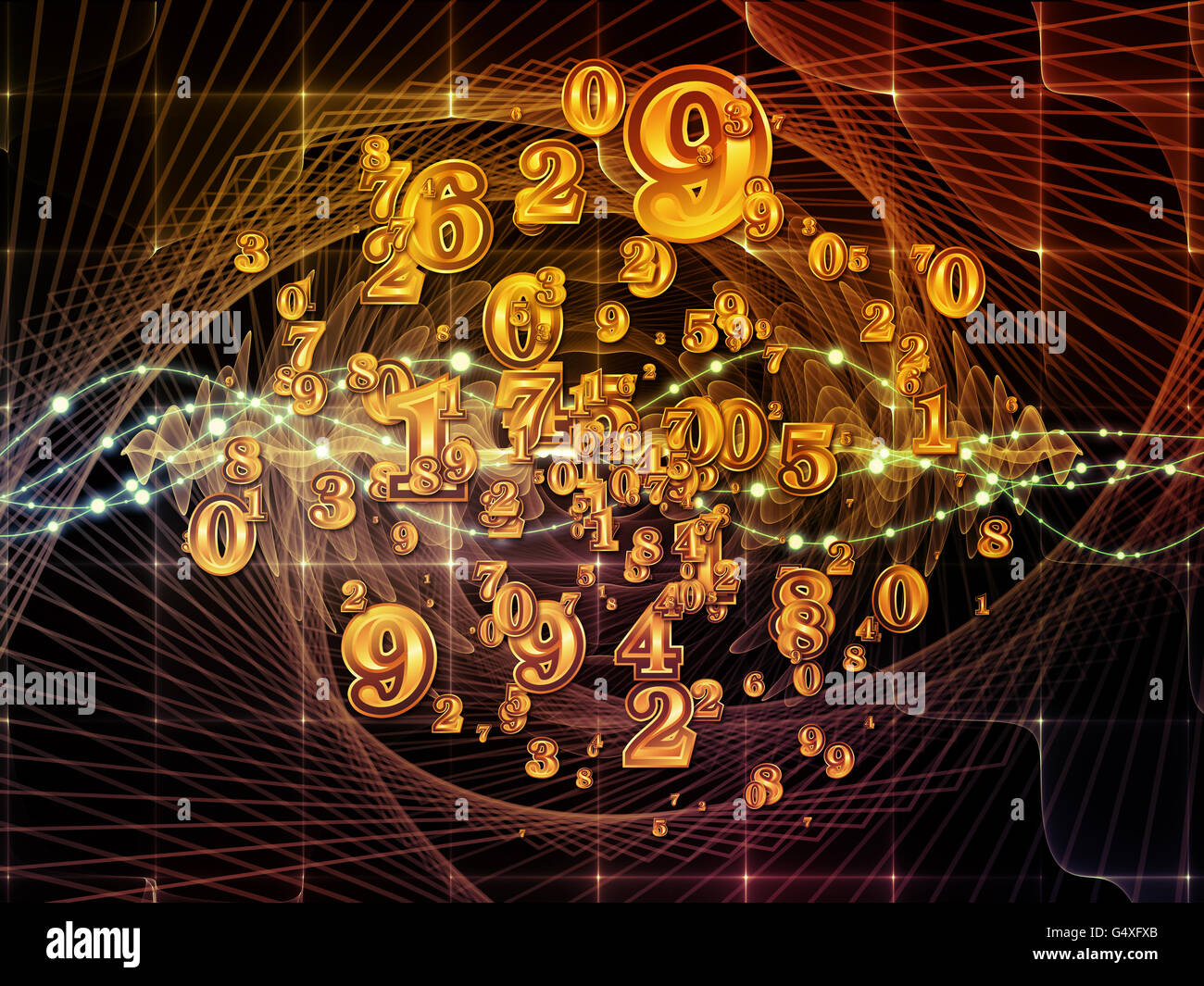 Digital Swirl series. Composition of digits and technological patterns ...