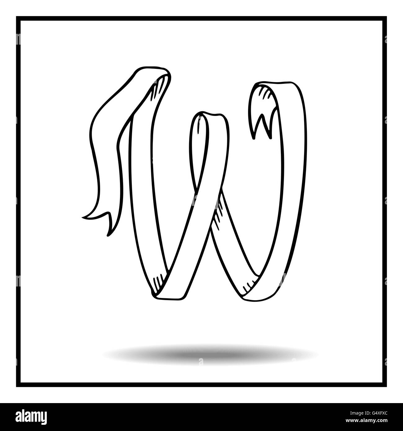 Ribbon sketch alphabet Stock Vector Image & Art - Alamy